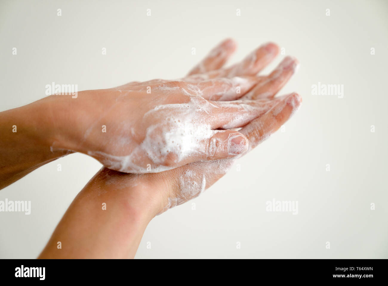 Soapy hands hi-res stock photography and images - Alamy