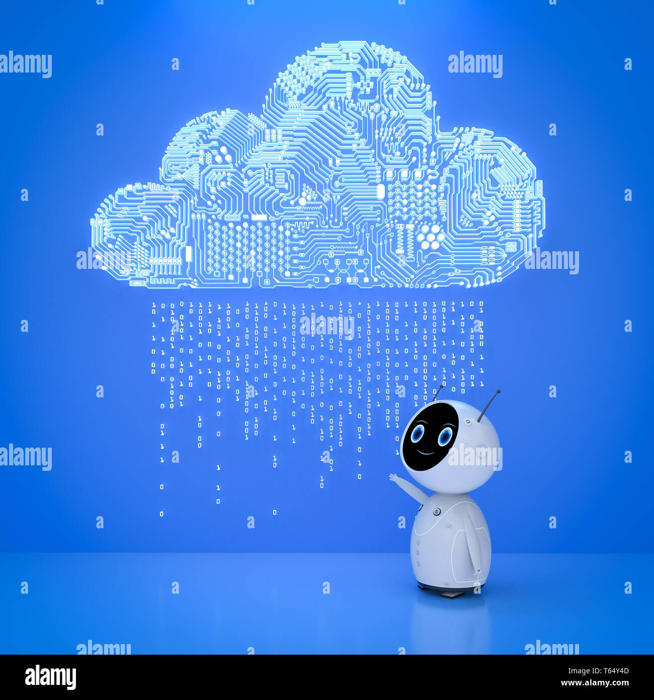 Cloud computing technology with 3d rendering robot with circuit cloud ...