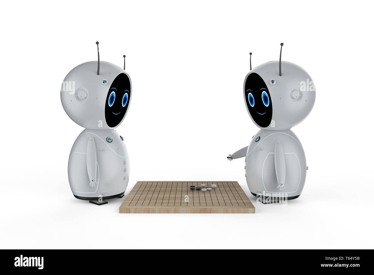 Machine learning concept with 3d rendering artificial Intelligence ...