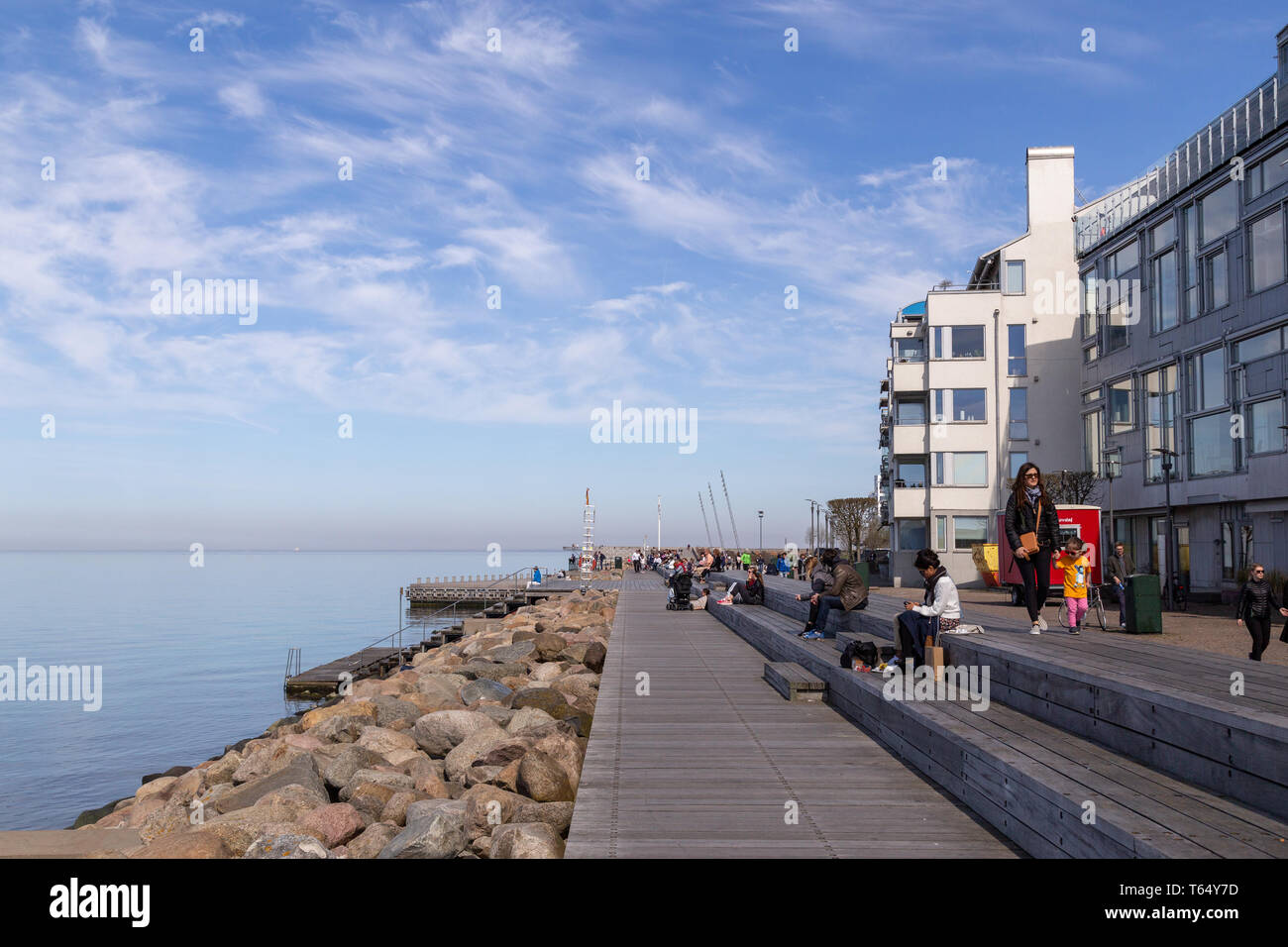 People on boardwalk in Malmo, Sweden Stock Photo - Alamy