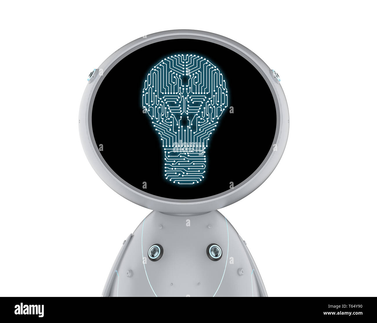 3d rendering artificial intelligence idea with digital lightbulb Stock Photo - Alamy