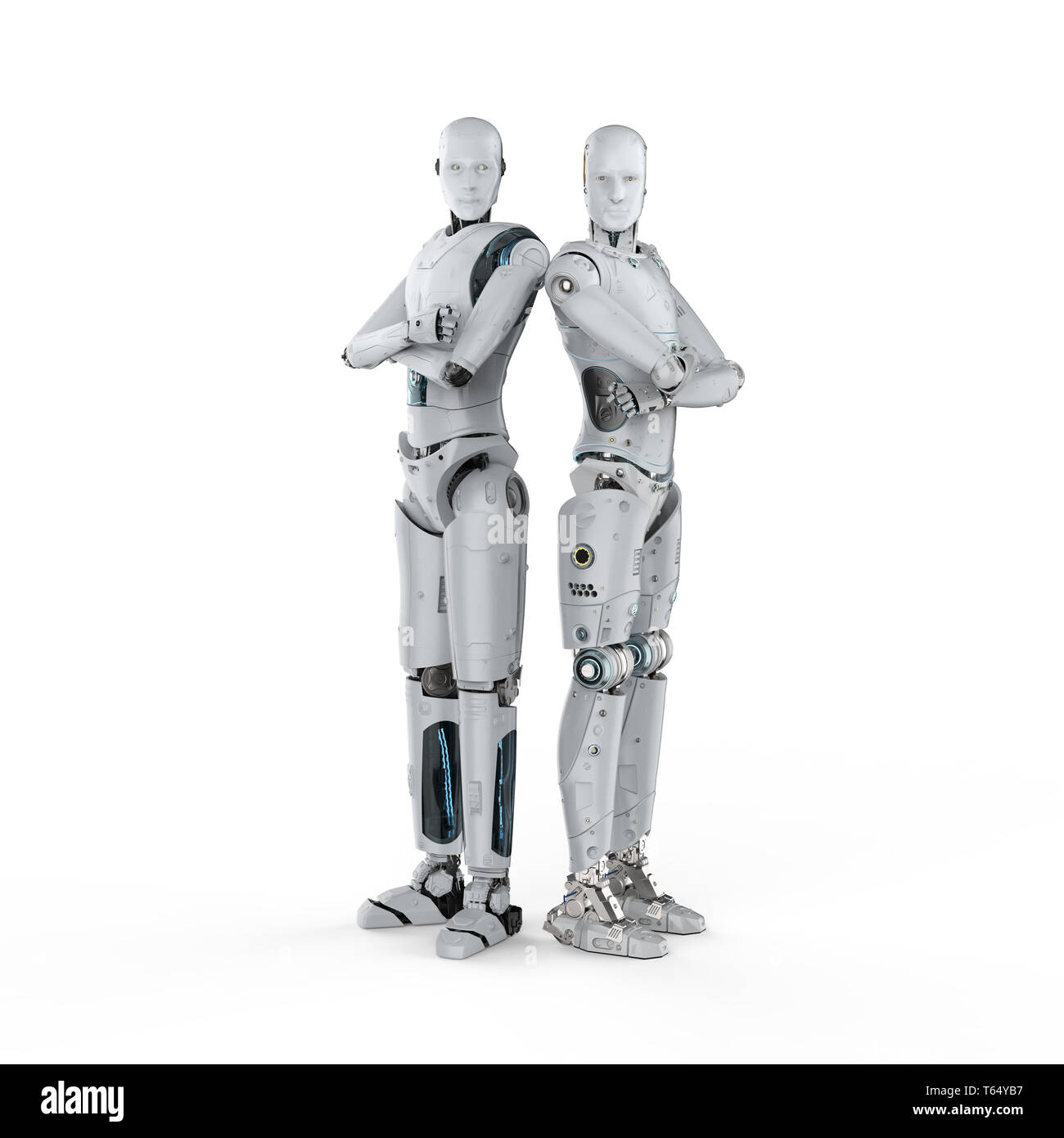 3d rendering group of artificial intelligence robot for teamwork Stock ...