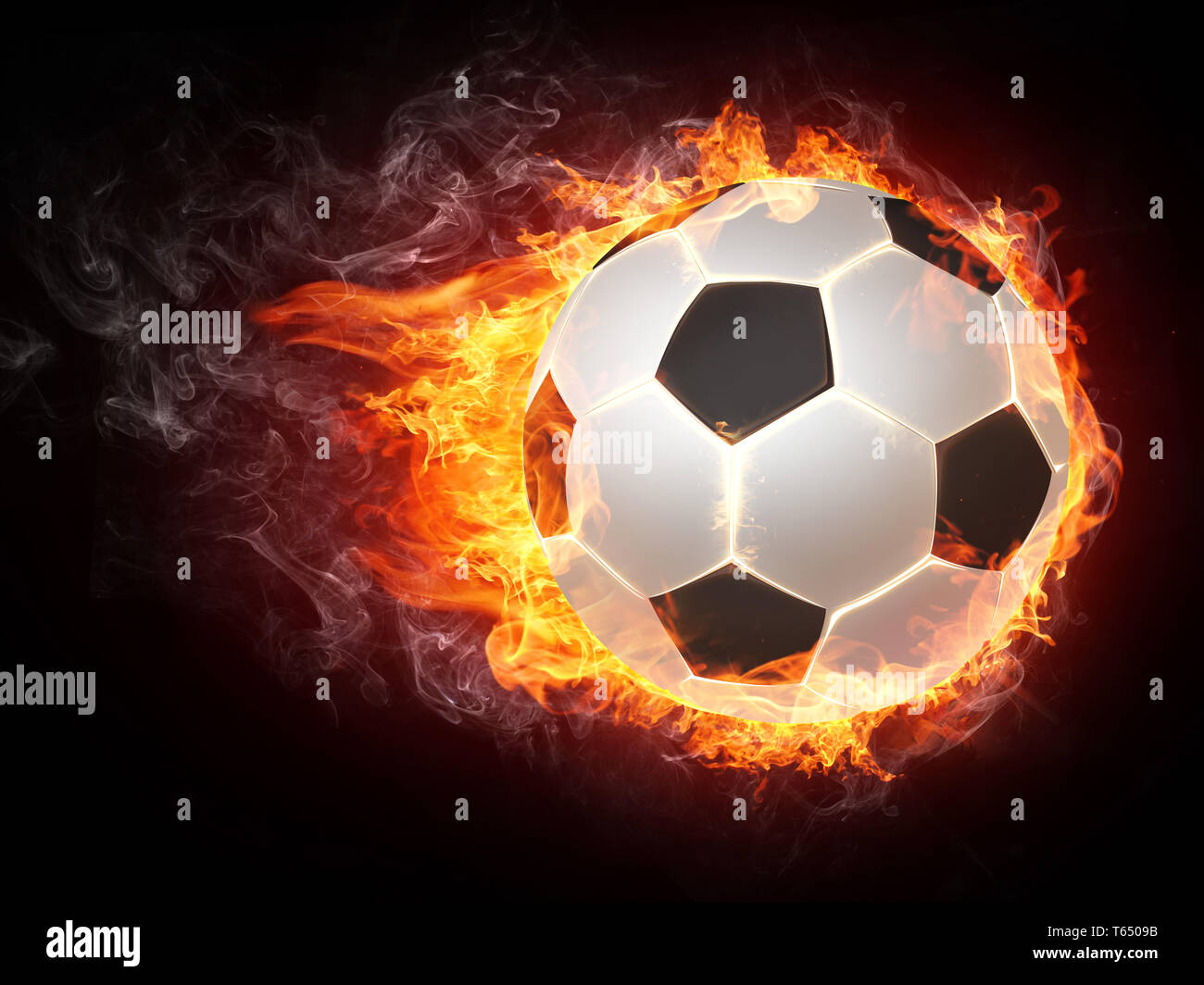 Illustration soccer ball on fire hi-res stock photography and images ...