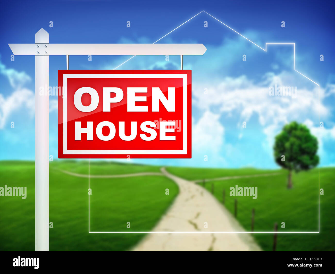 Sign - Open House Stock Photo - Alamy
