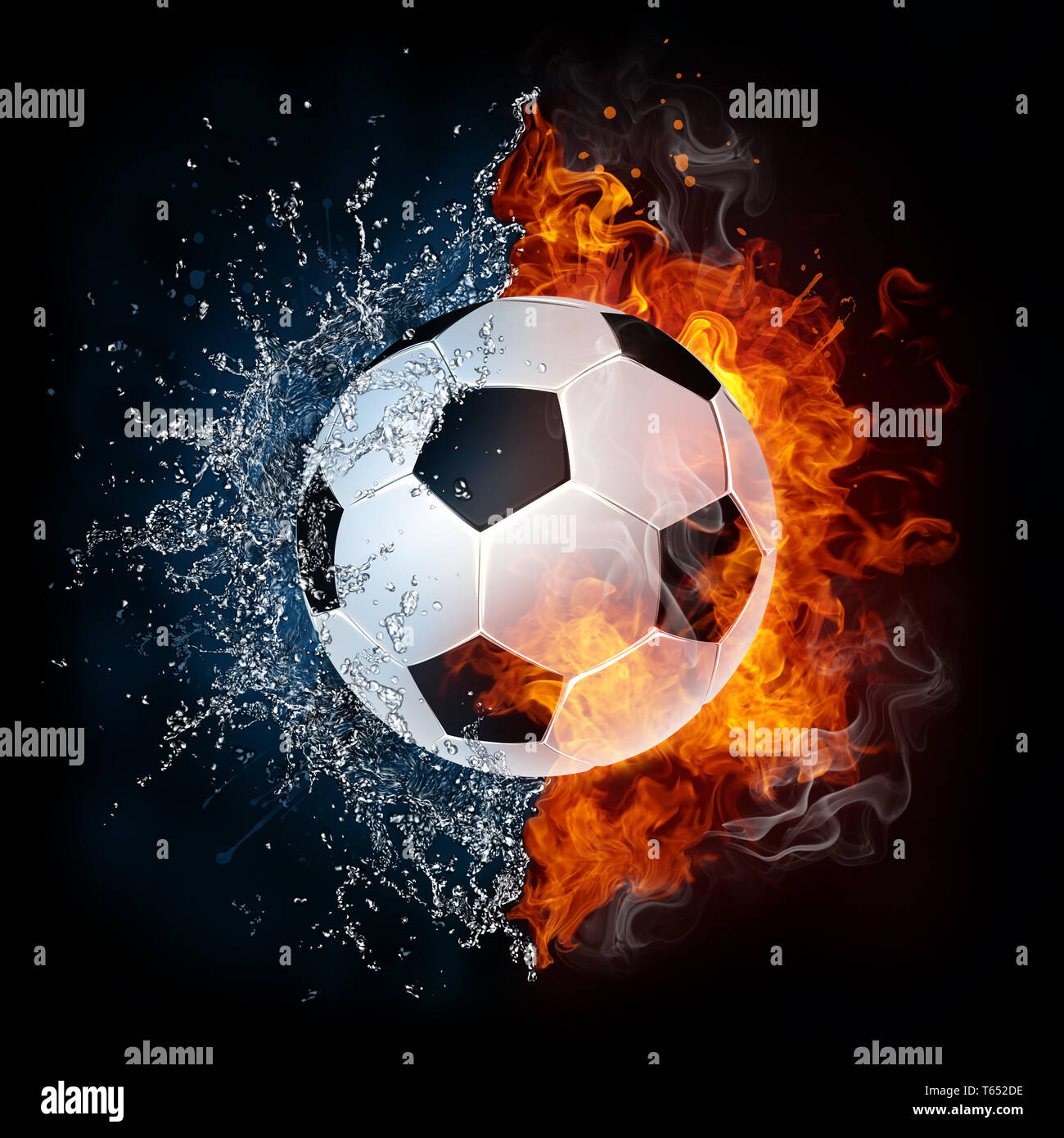 Illustration soccer ball on fire hi-res stock photography and images ...