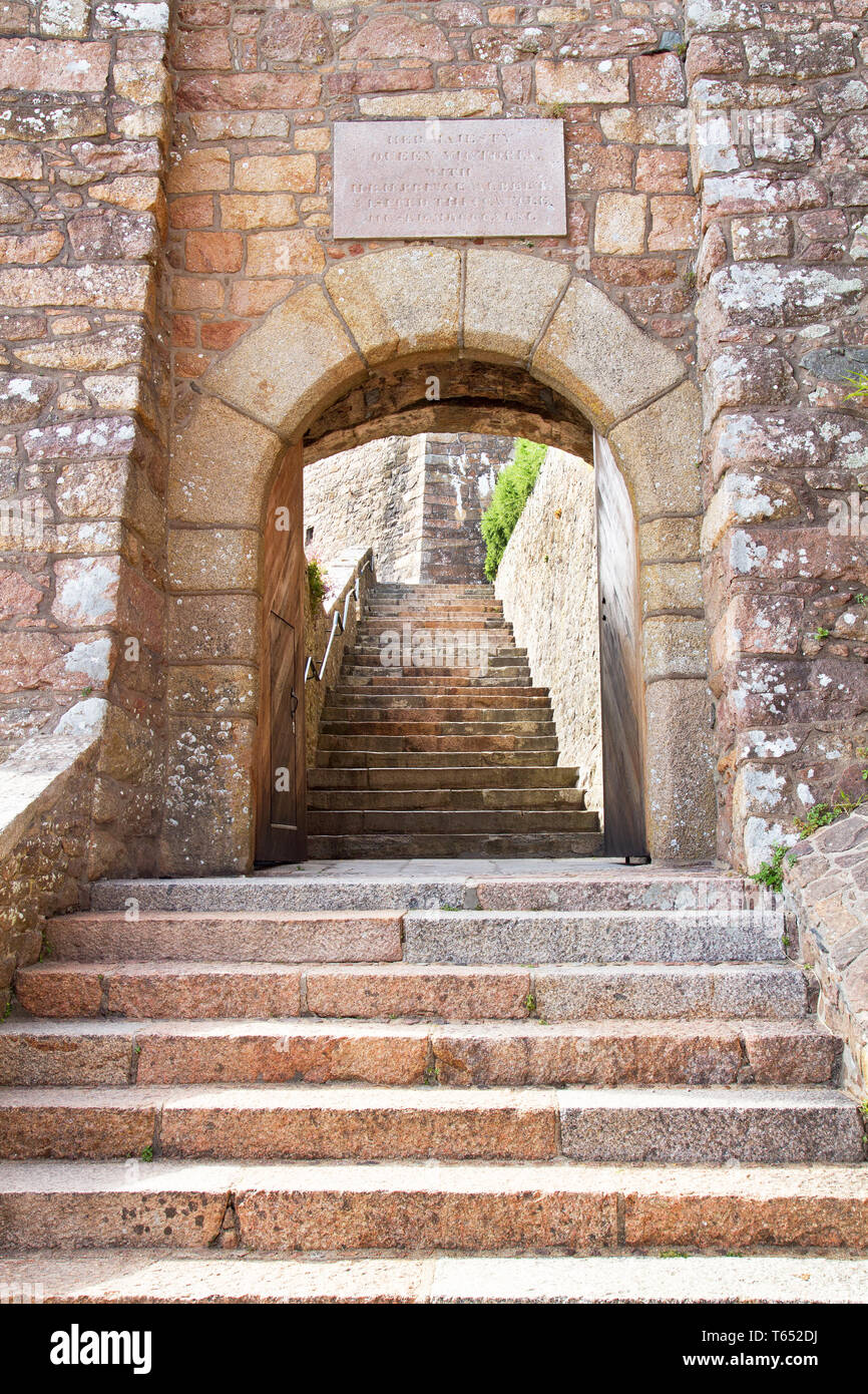 Mont Orgueil Castle in Gorey, Jersey, UK Stock Photo - Alamy