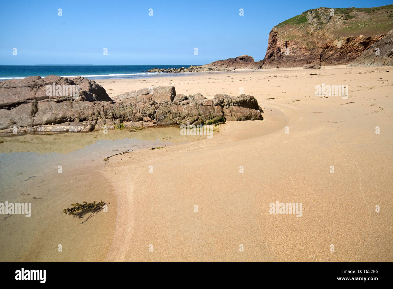 Beautiful Beach on Jersey Island, Channel Islands, Europe Stock Photo ...