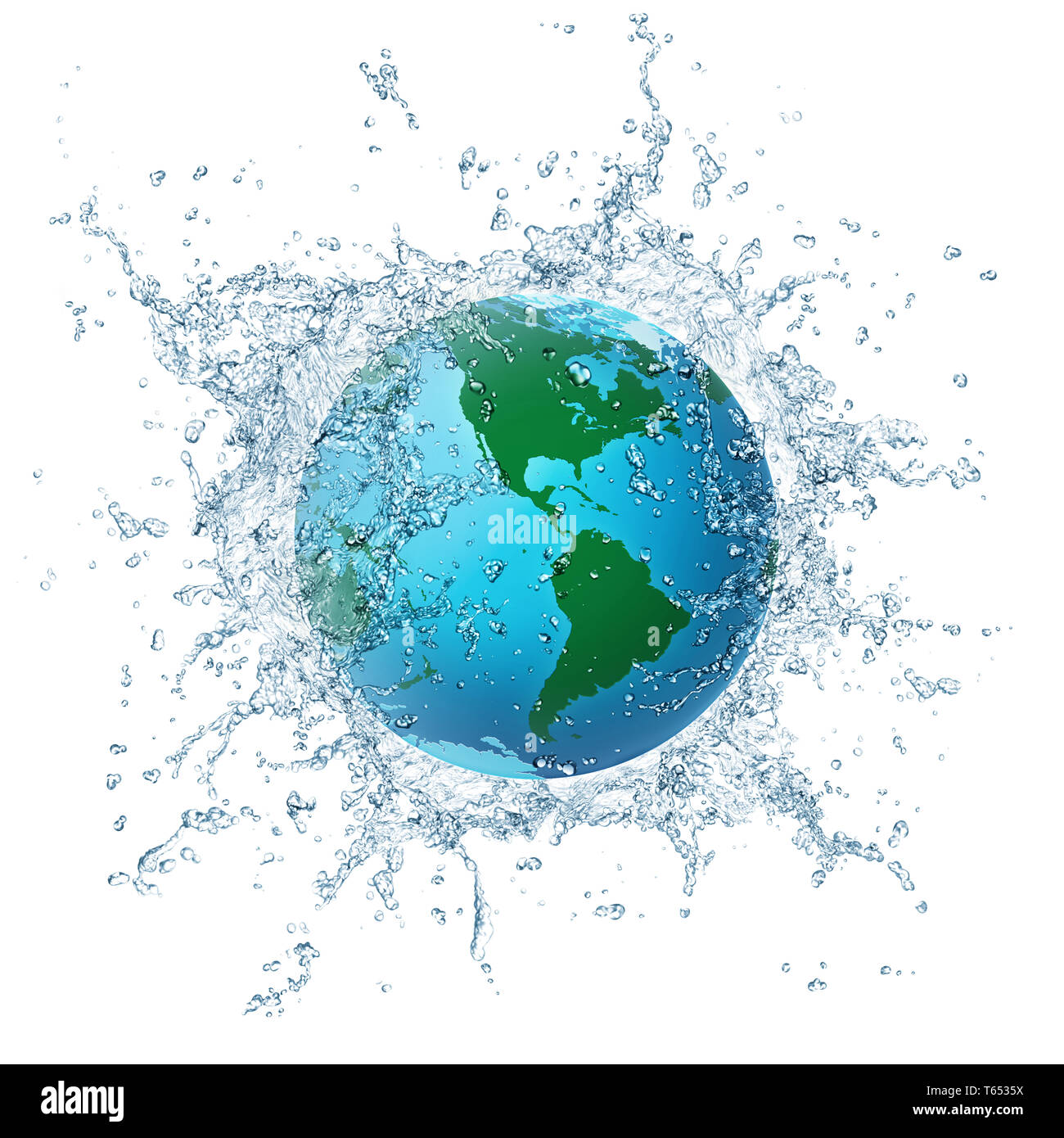 Globe in Water Stock Photo - Alamy