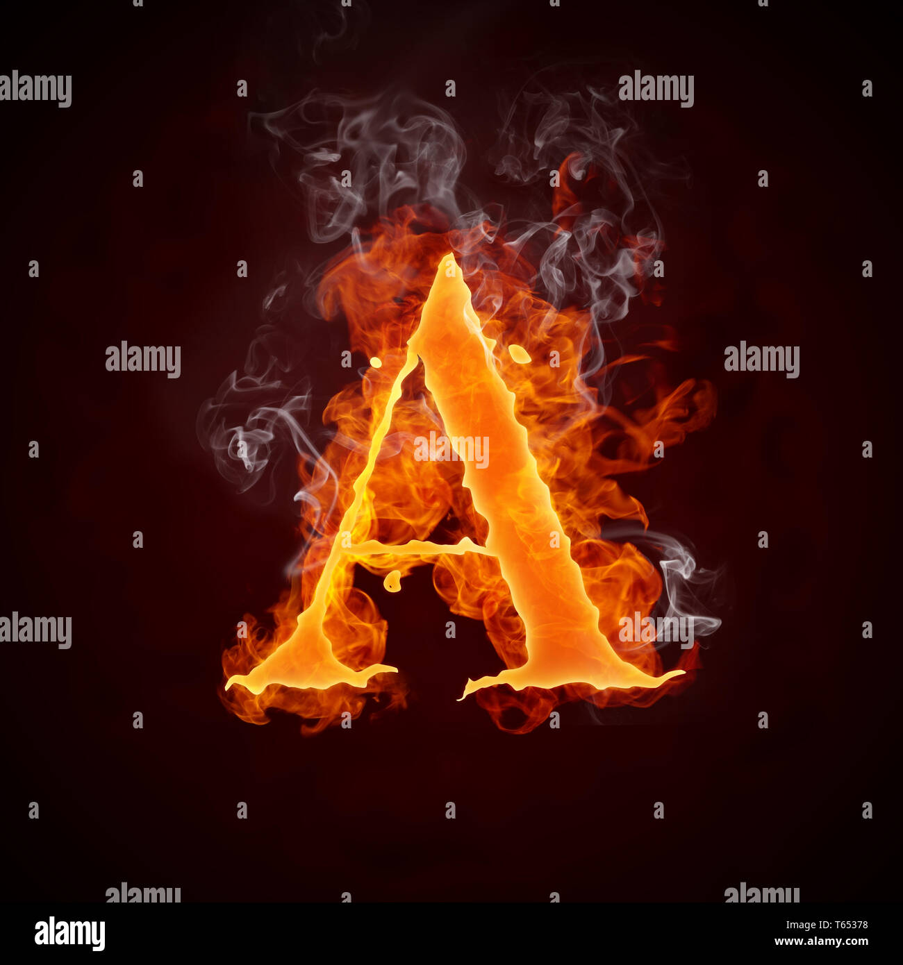 Fire Letters A-Z Stock Photo - Alamy