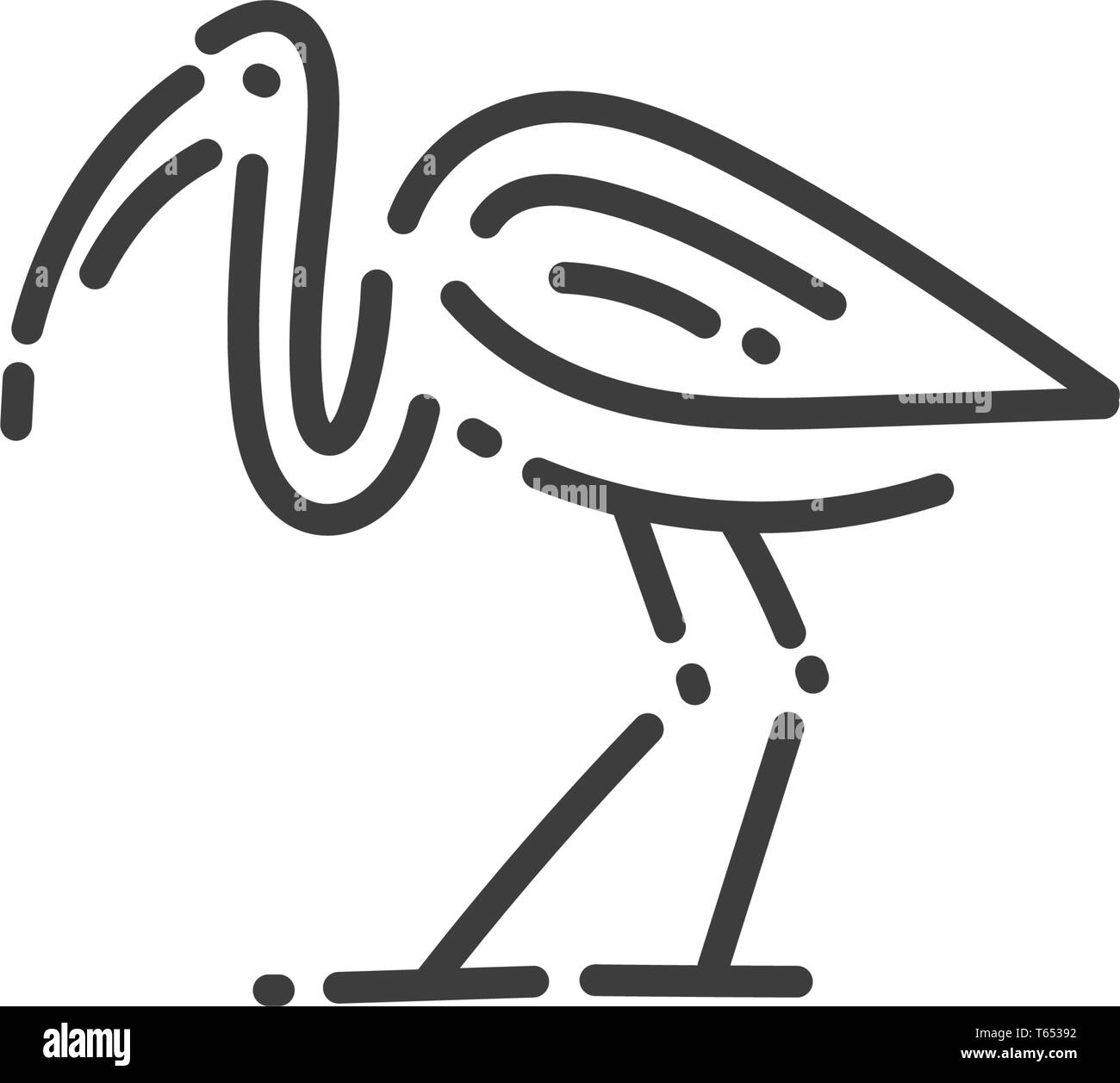 ibis flat outline icon of Egypt, concept silhouette Stock Vector Image ...