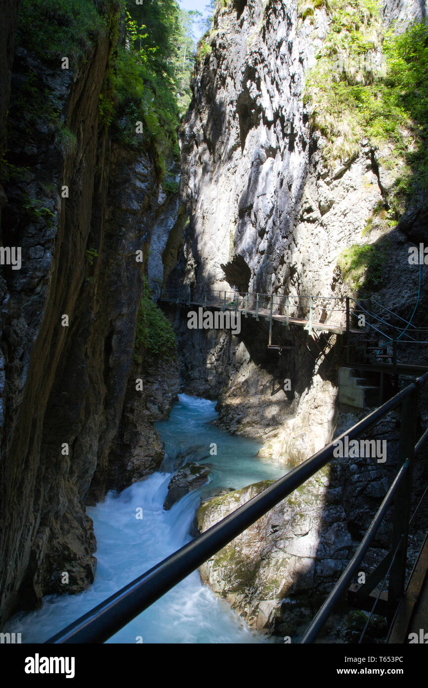 Leutaschklamm Geisterklamm, a Waterfall Steep Path, Mittelwald, Upper ...