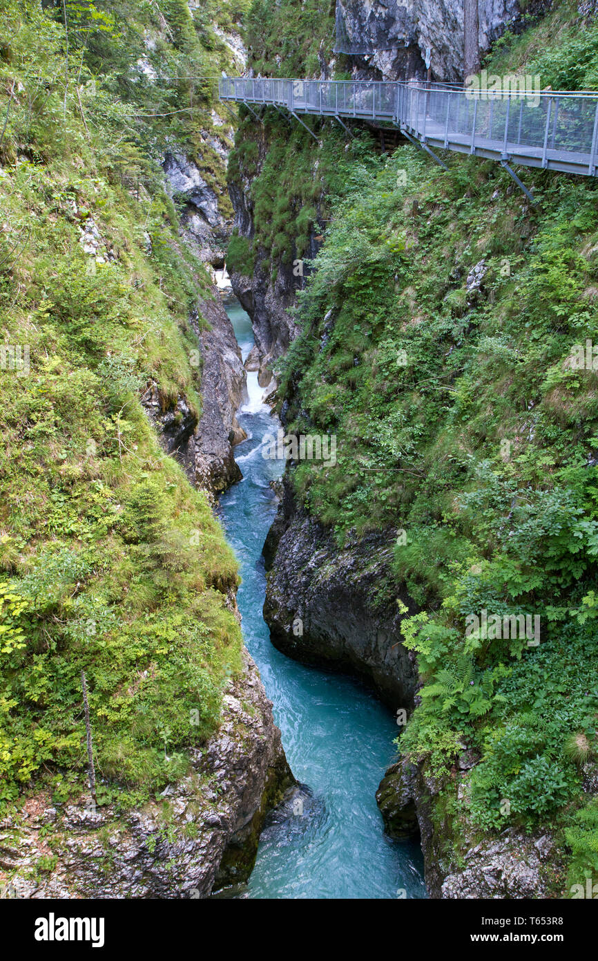 Leutaschklamm Geisterklamm, a Waterfall Steep Path, Mittelwald, Upper ...