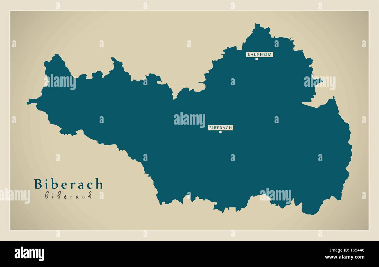 Modern Map - Biberach county of Baden Wuerttemberg DE Stock Vector ...