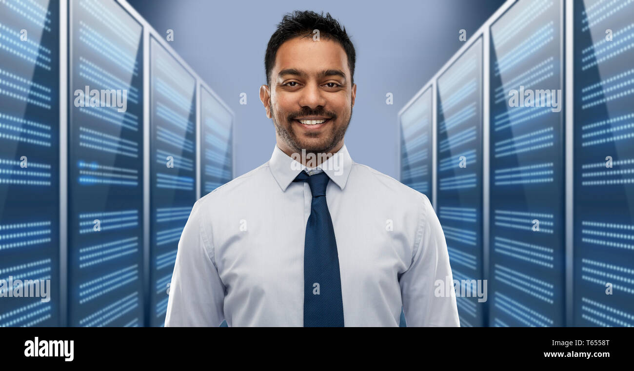 indian businessman over server room Stock Photo - Alamy