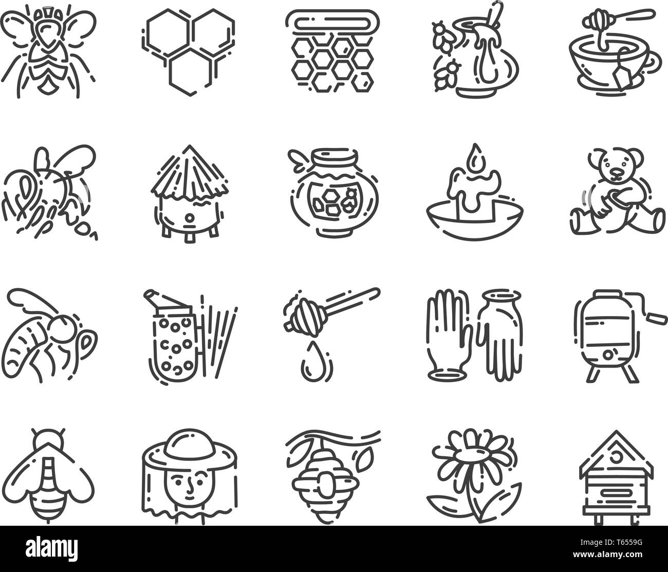 Beekeeping icons Stock Vector Images - Alamy
