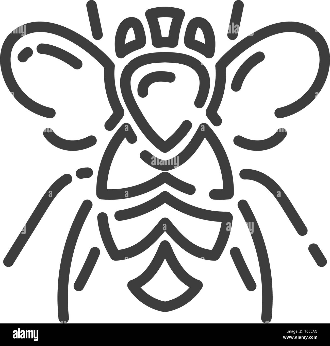 simple line art icon of bee pictogram design Stock Vector Image & Art ...