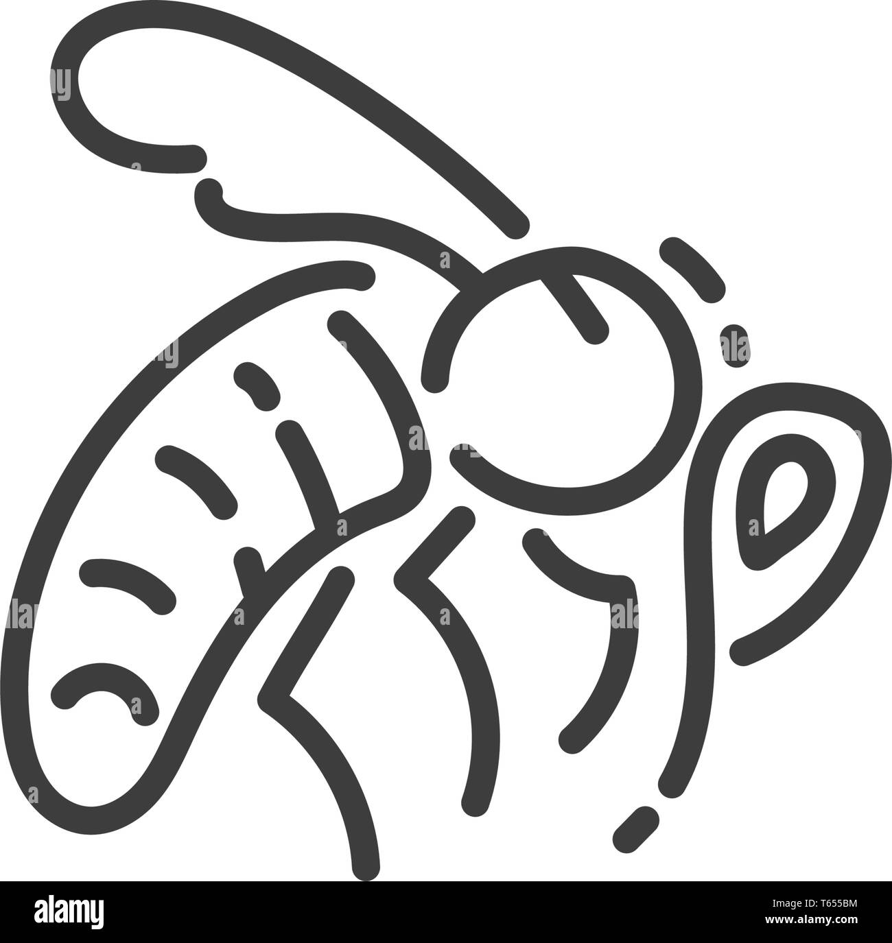 simple line art icon of bee pictogram design Stock Vector Image & Art ...