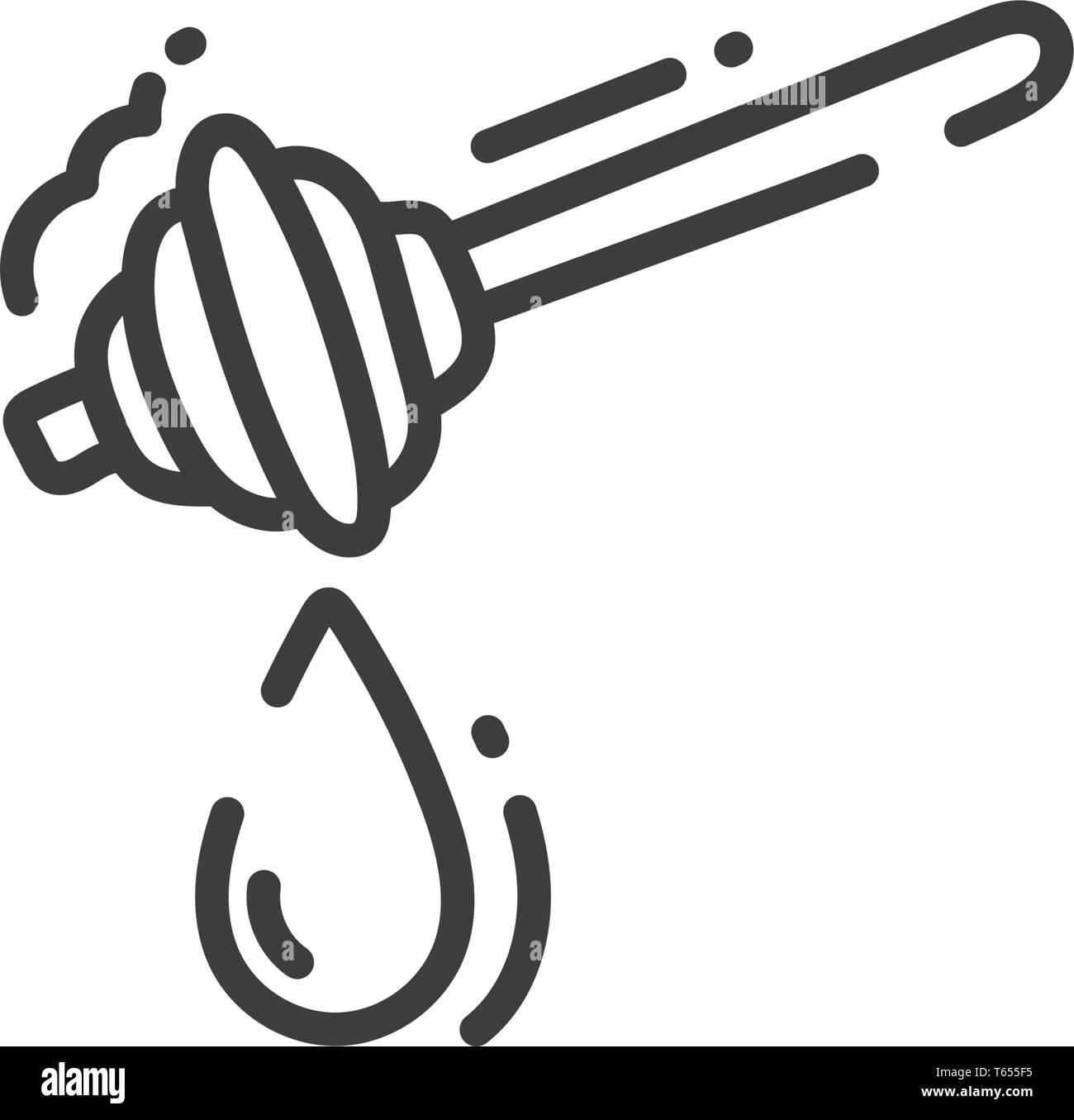 Honey dipper stick black Stock Vector Images - Alamy