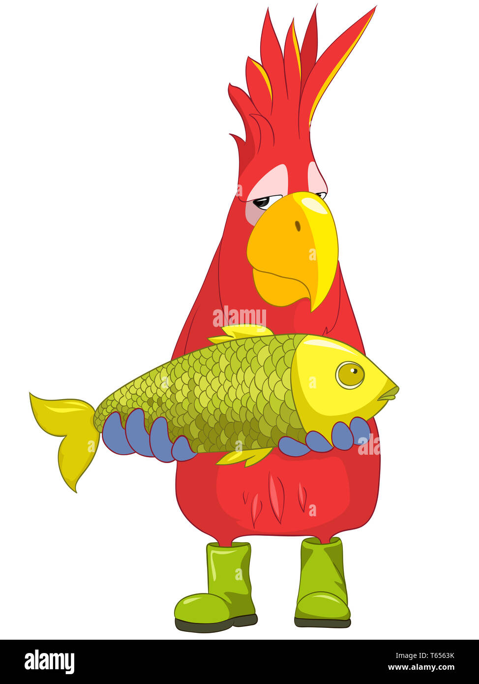 Funny Parrot. Fisherman Stock Photo - Alamy