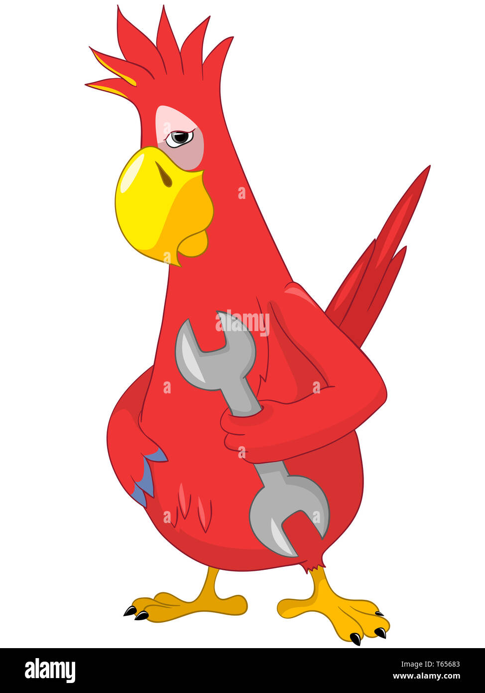 Funny Parrot. Support Stock Photo - Alamy