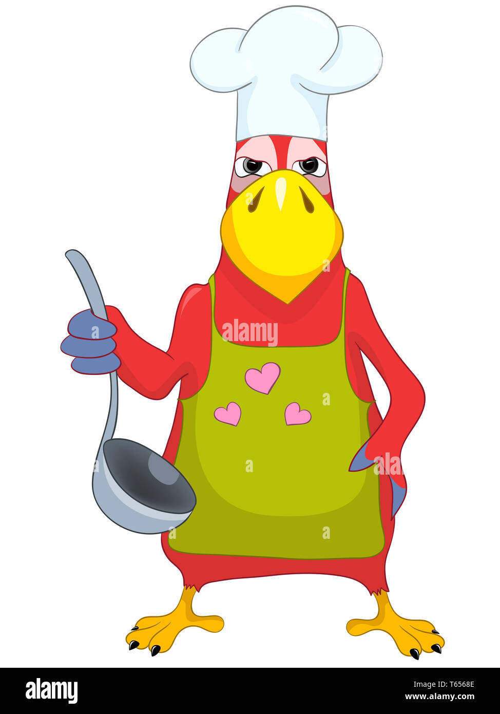Funny Parrot. Cook Stock Photo - Alamy