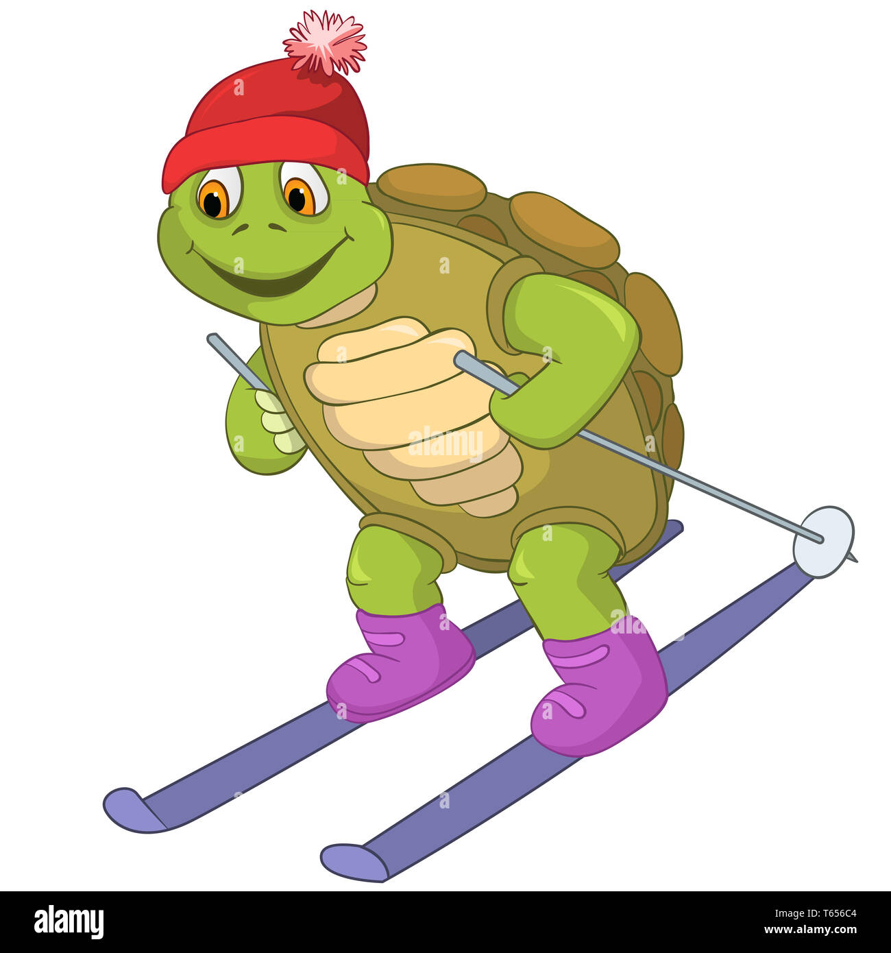 Funny Turtle. Skiing Stock Photo - Alamy