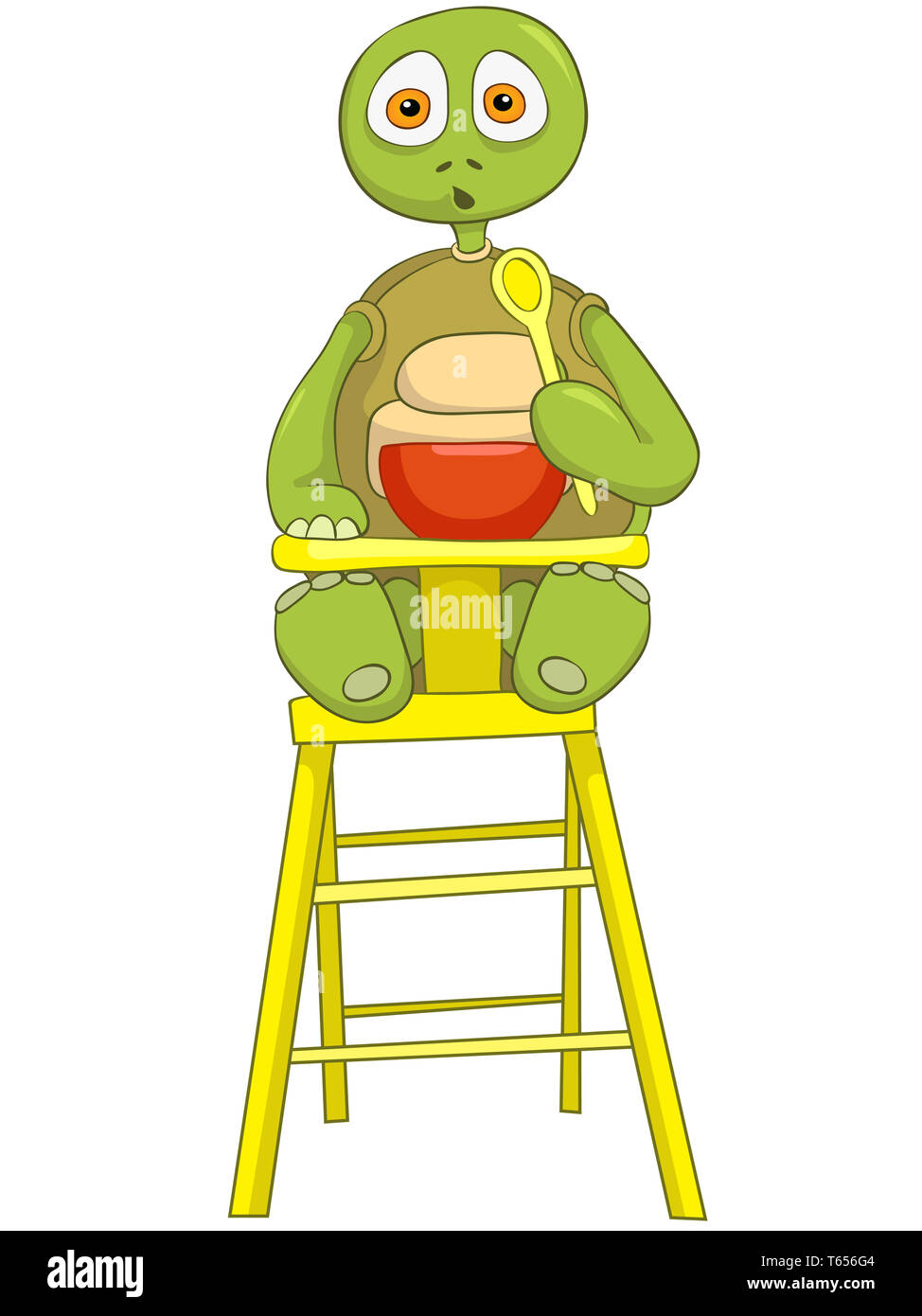 Funny Turtle. Baby Eating Stock Photo - Alamy