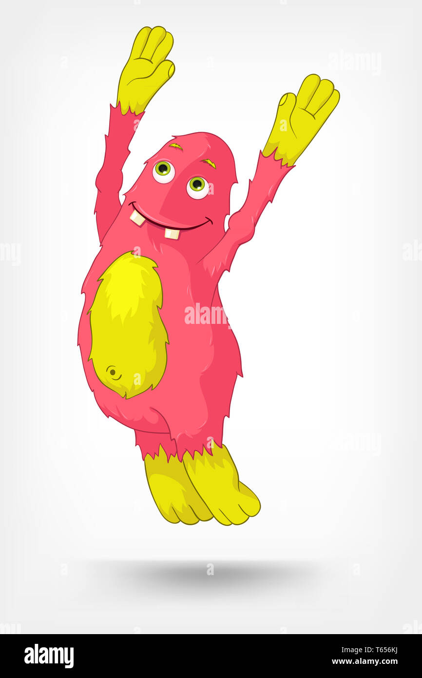 Funny Monster. Jumping Stock Photo - Alamy