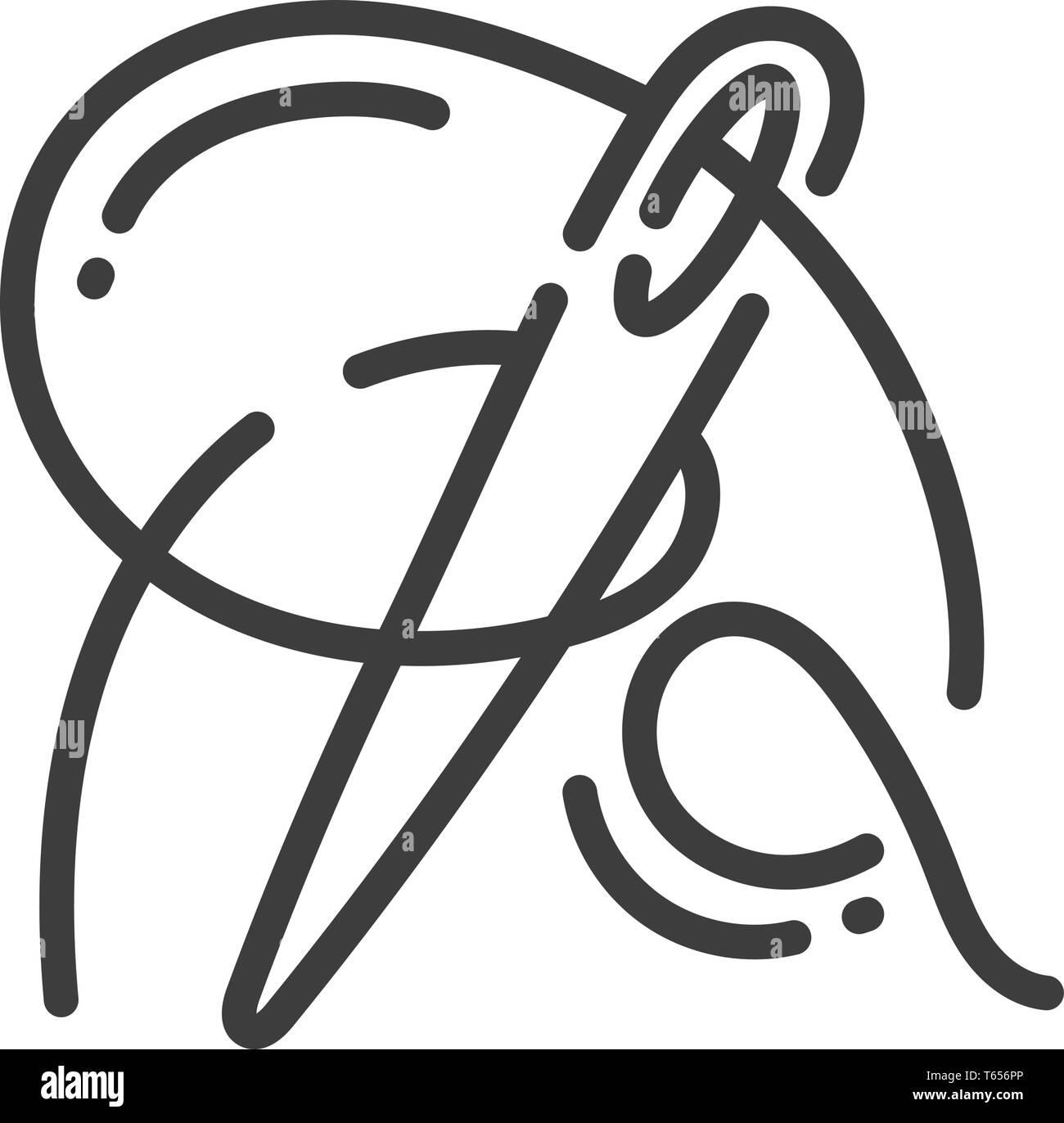 Threading into the needle Stock Vector Images - Alamy