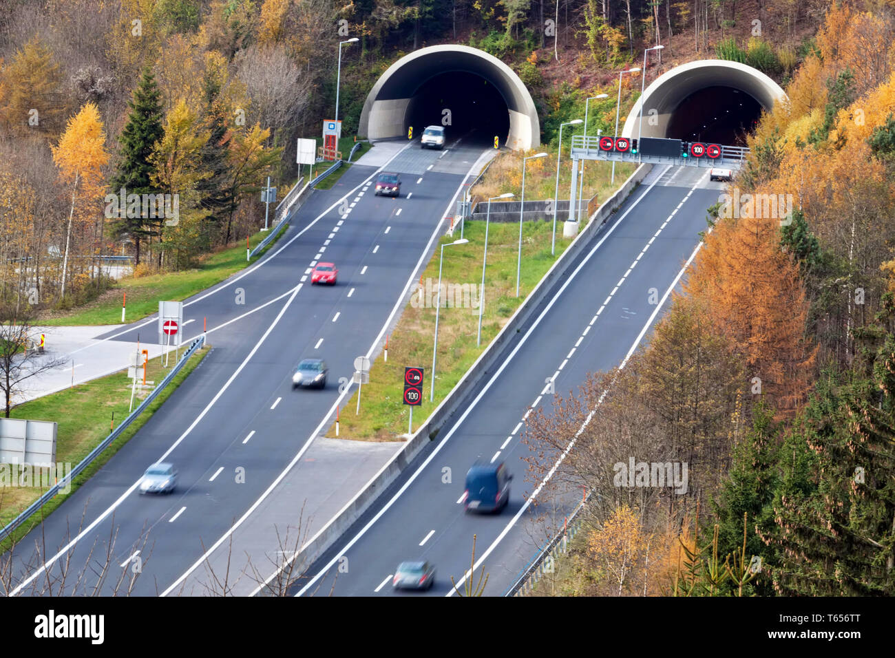 Traffic on a typical German Autobahn, Germany Stock Photo - Alamy