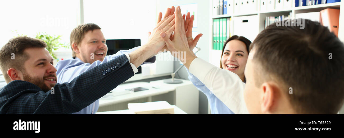 Group of joyful smiling happy people celebrate Stock Photo - Alamy
