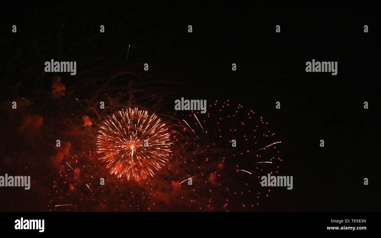 New Year's Eve fireworks and rockets on New Year's Day Stock Photo - Alamy