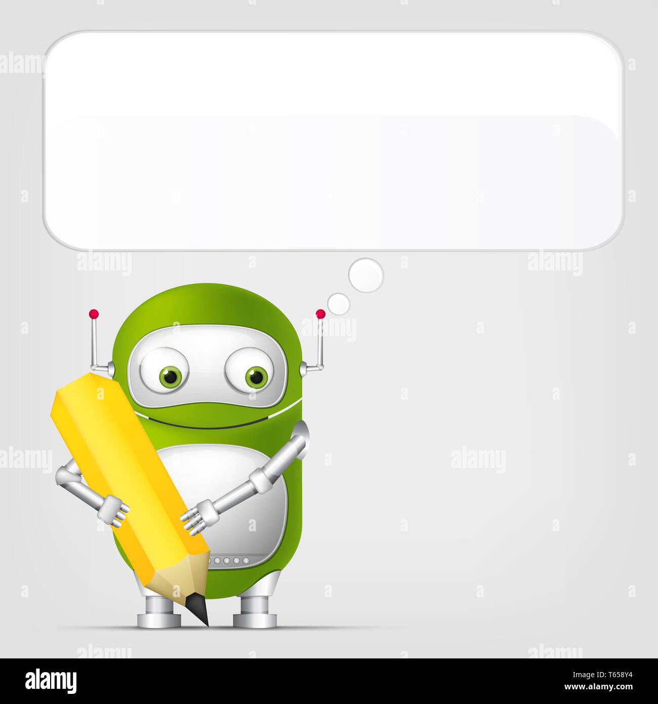 Cartoon robot bubble hi-res stock photography and images - Alamy