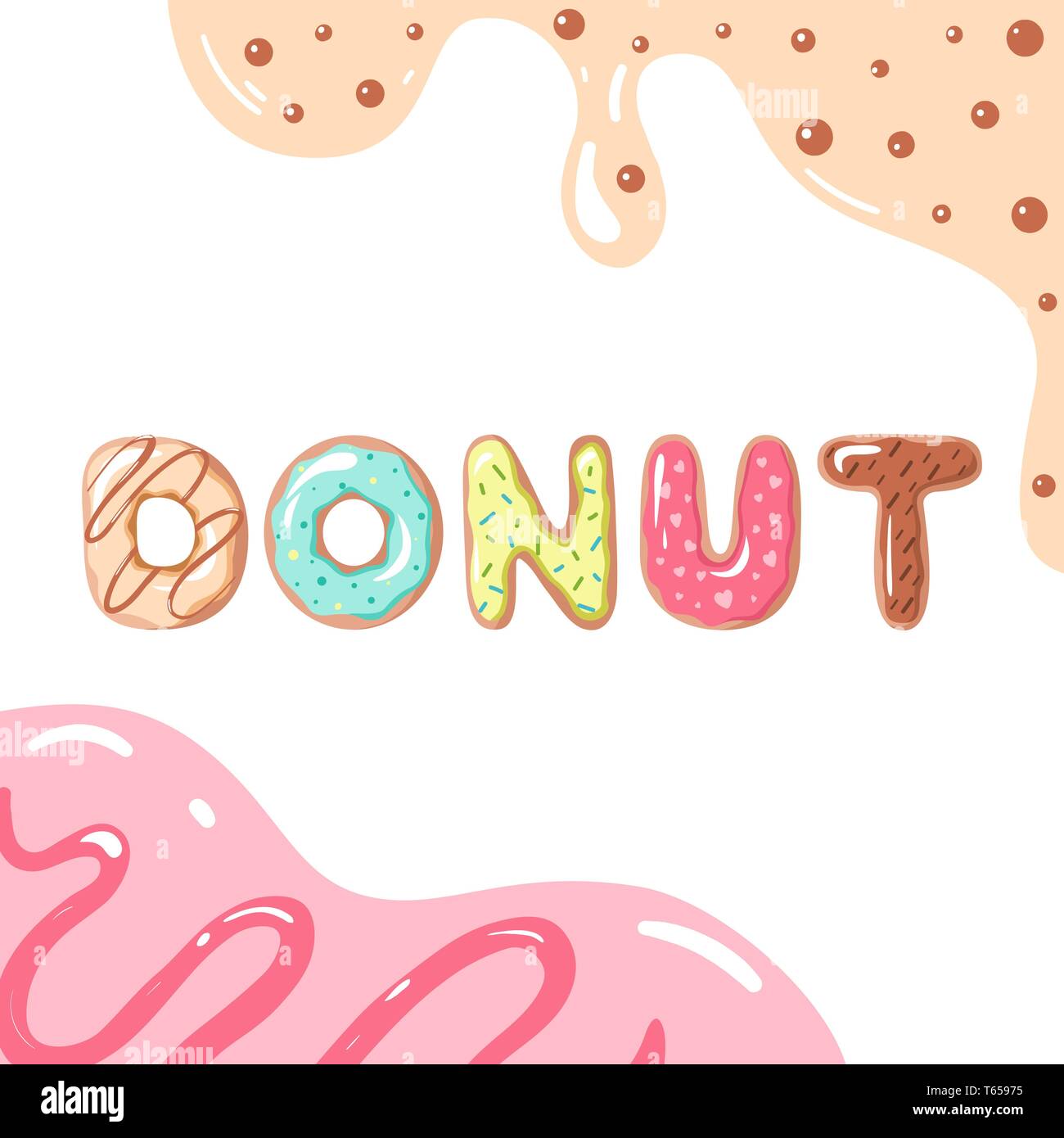 Donut font on white background Stock Vector Image & Art - Alamy