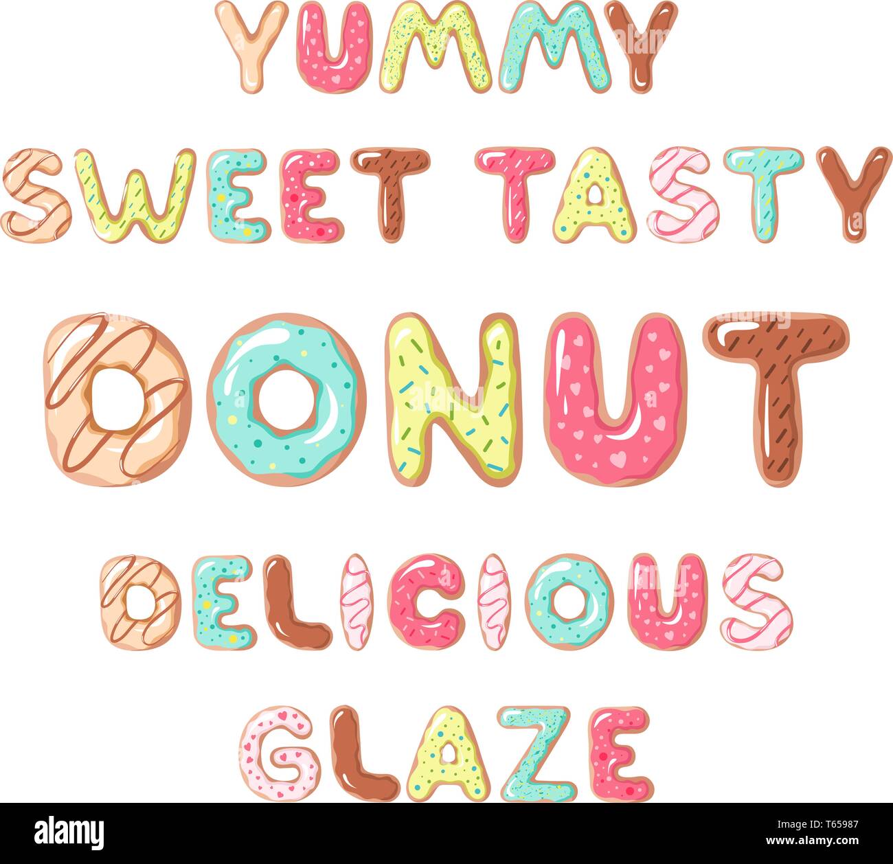 Donut font on white background Stock Vector Image & Art - Alamy
