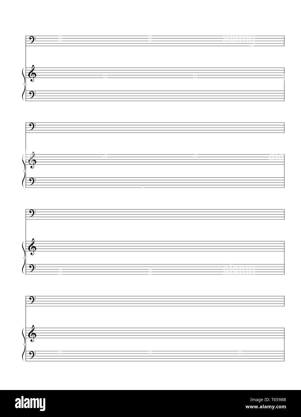 Music staff treble clef Cut Out Stock Images & Pictures - Alamy