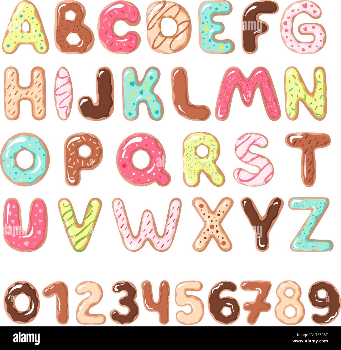 Donut font on white background Stock Vector Image & Art - Alamy