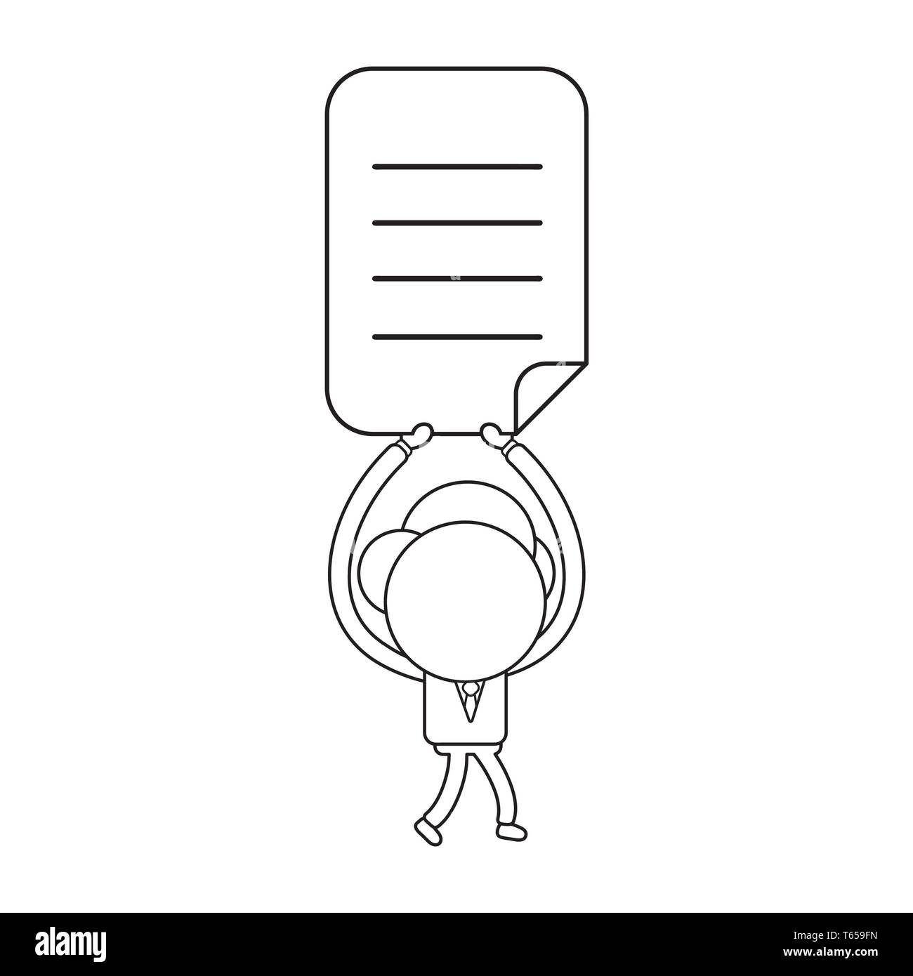 Vector illustration businessman character walking and holding up ...