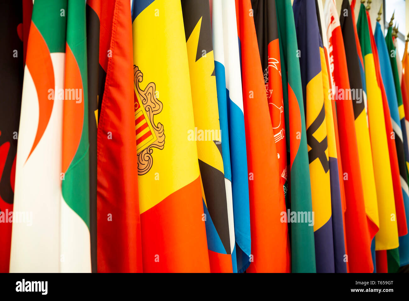 Some world national flags shot from an angle Stock Photo - Alamy