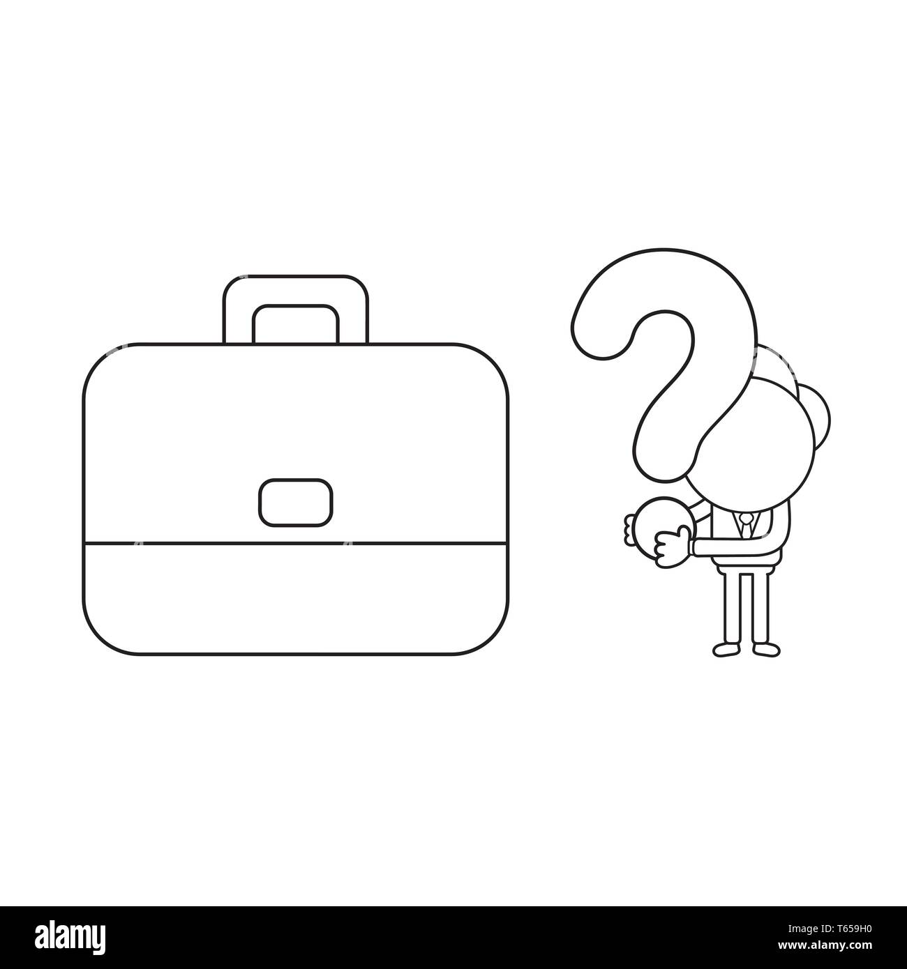 Vector illustration businessman character with briefcase and holding ...