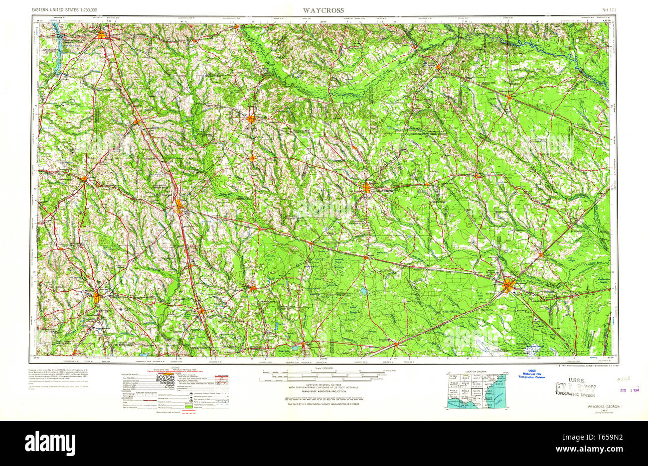 Map of waycross hi-res stock photography and images - Alamy