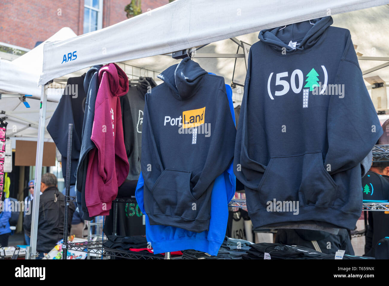 Portland, Oregon - April 27, 2019 : Scene of Portland Saturday Market ...