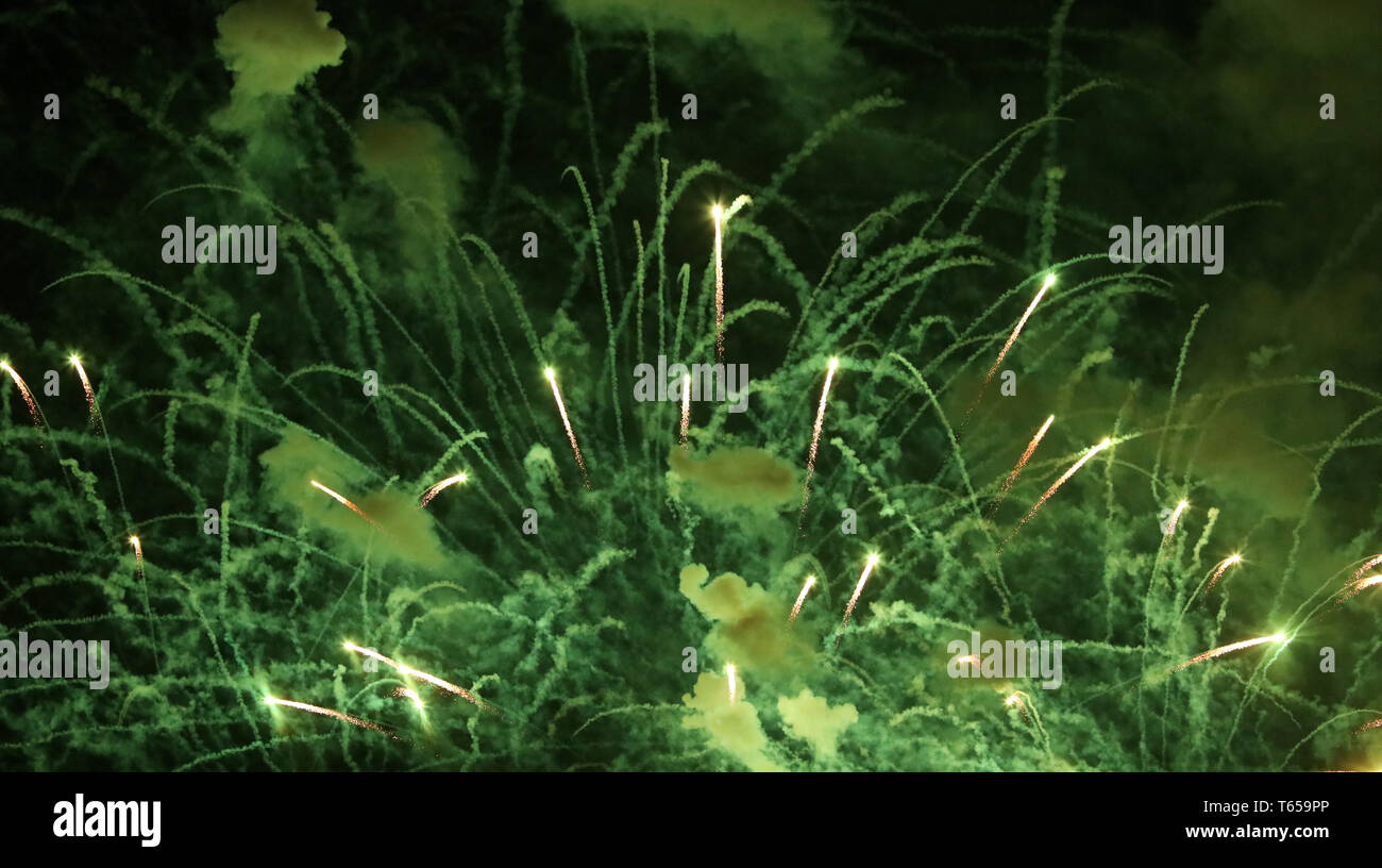 New Year's Eve fireworks and rockets on New Year's Day Stock Photo - Alamy