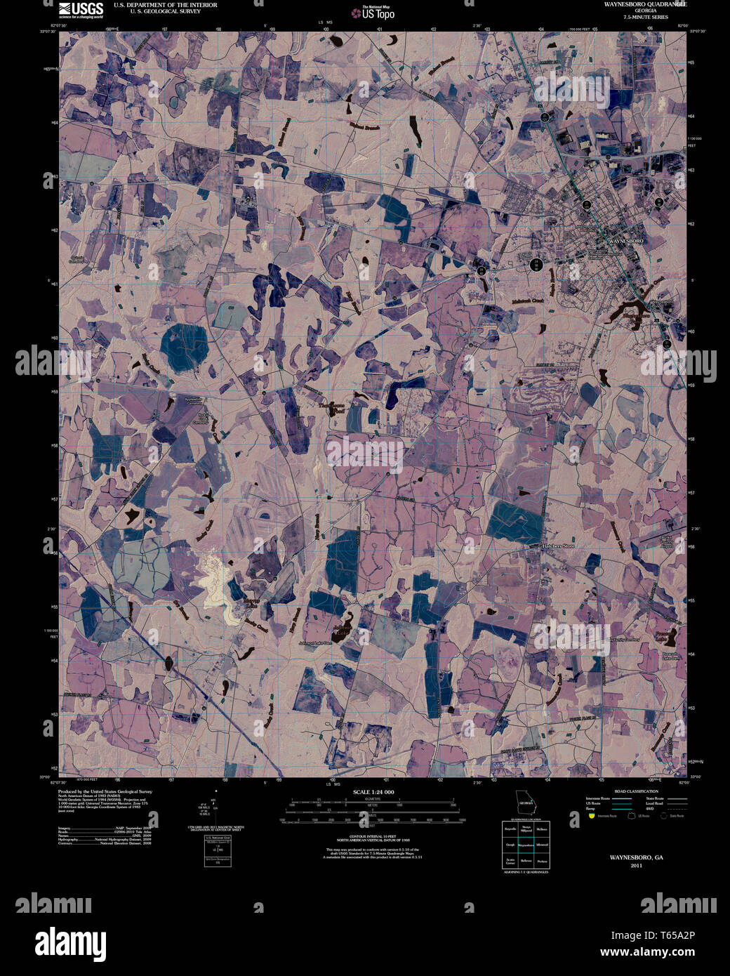 Waynesboro map hi-res stock photography and images - Alamy