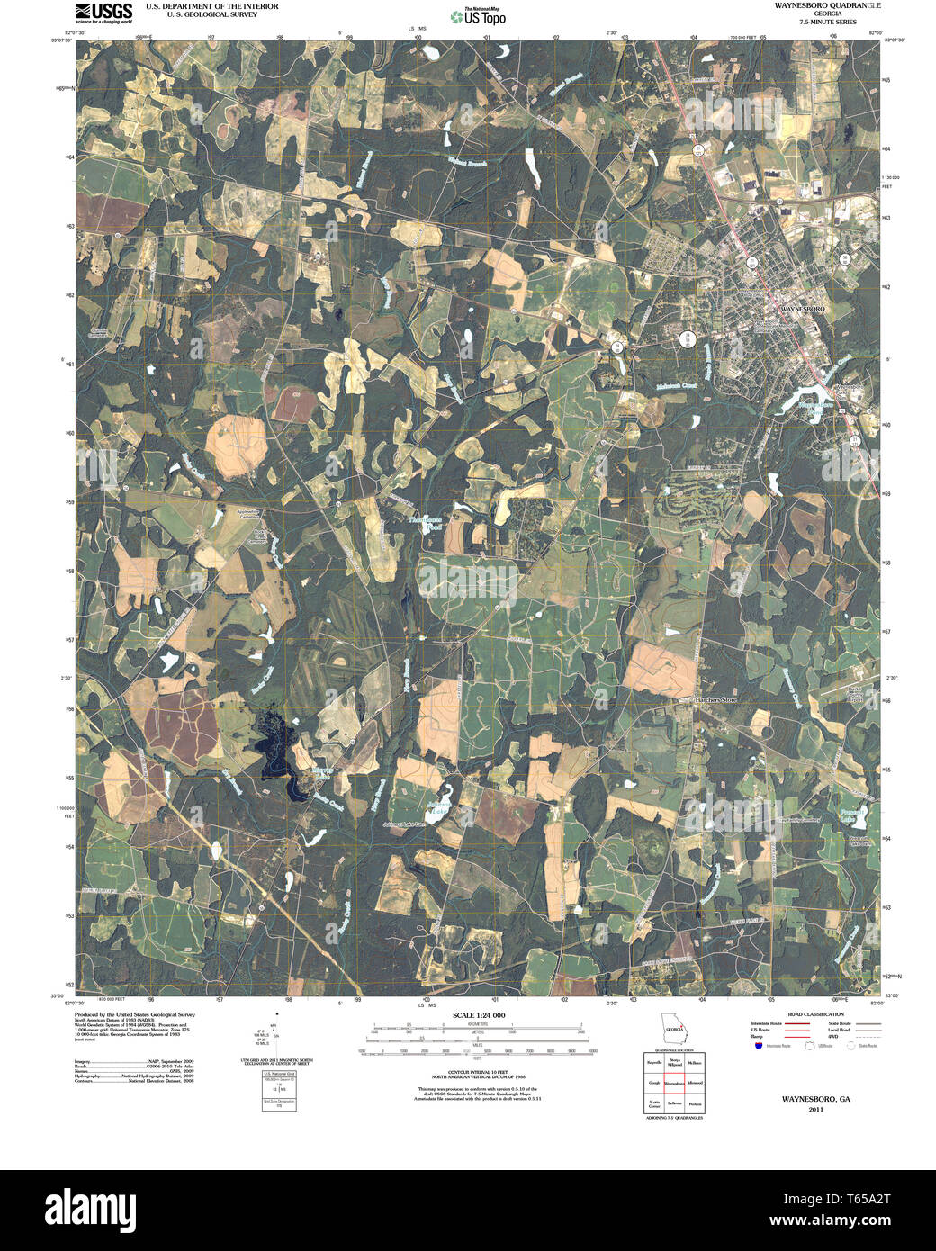 Waynesboro georgia map hi-res stock photography and images - Alamy