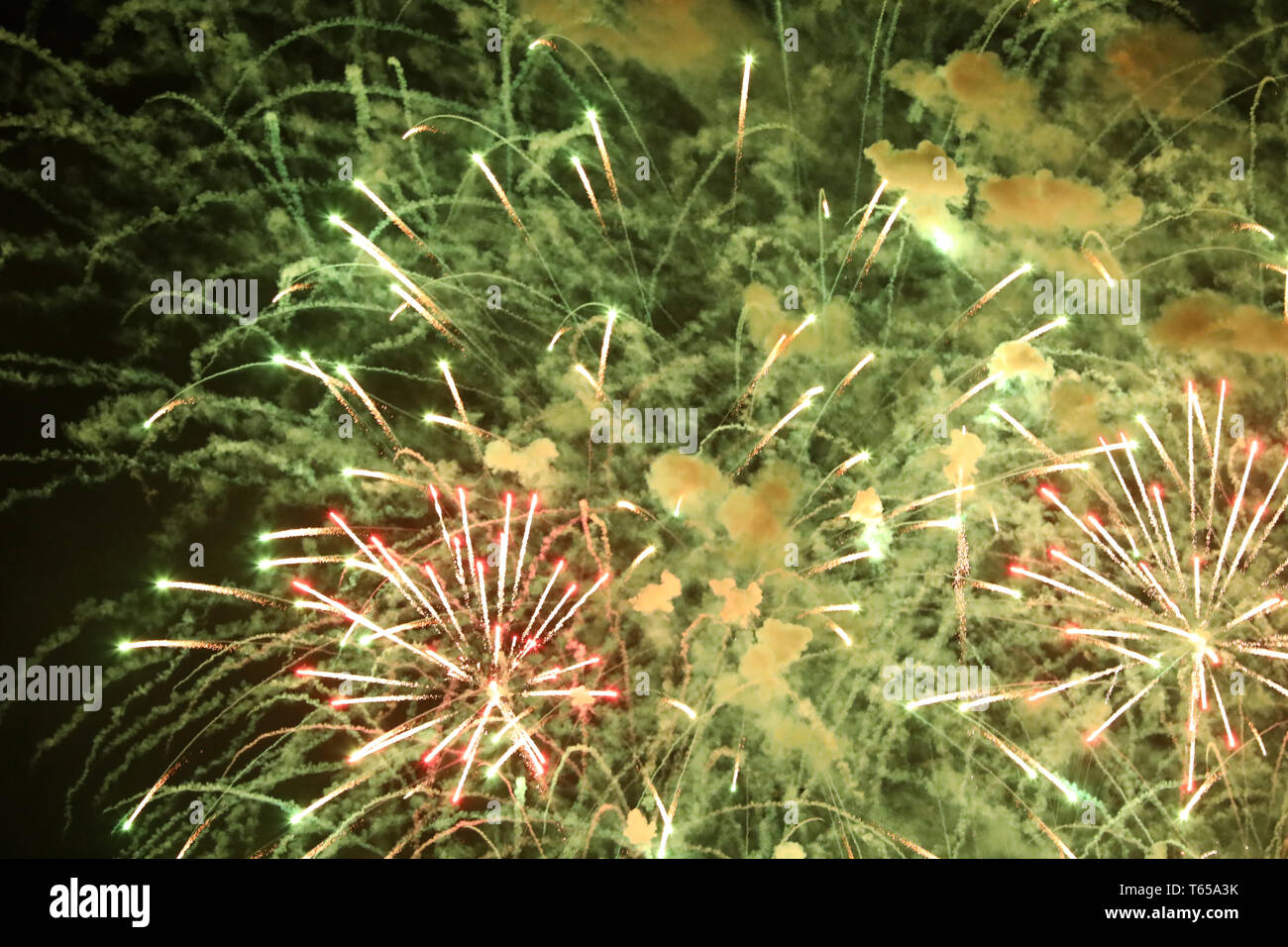 New Year's Eve fireworks and rockets on New Year's Day Stock Photo - Alamy