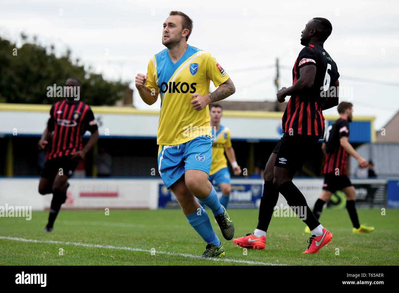 Canvey Islands Tony Stokes celebrates scorin the winning goal from the ...