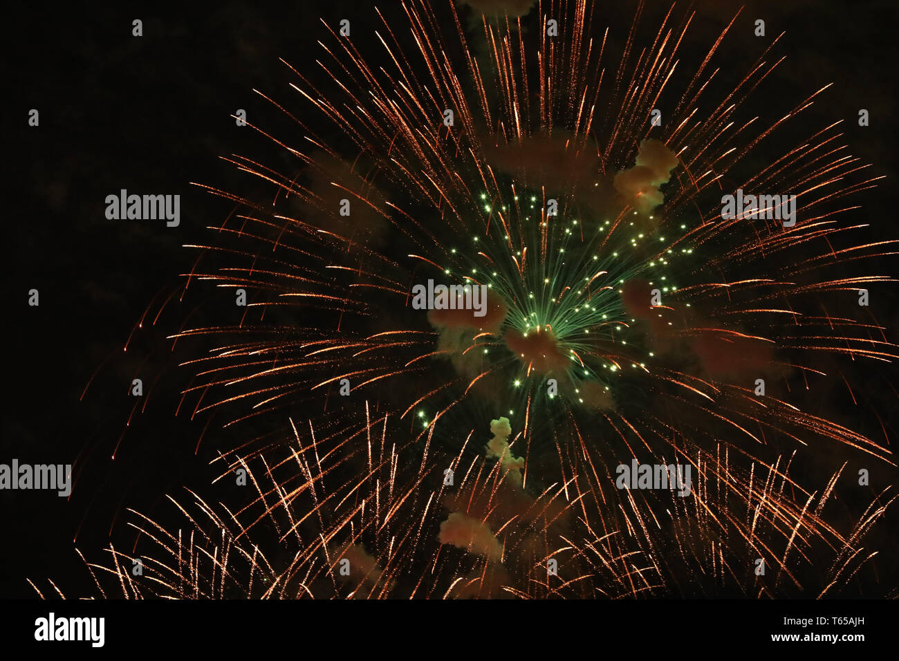 New Year's Eve fireworks and rockets on New Year's Day Stock Photo - Alamy