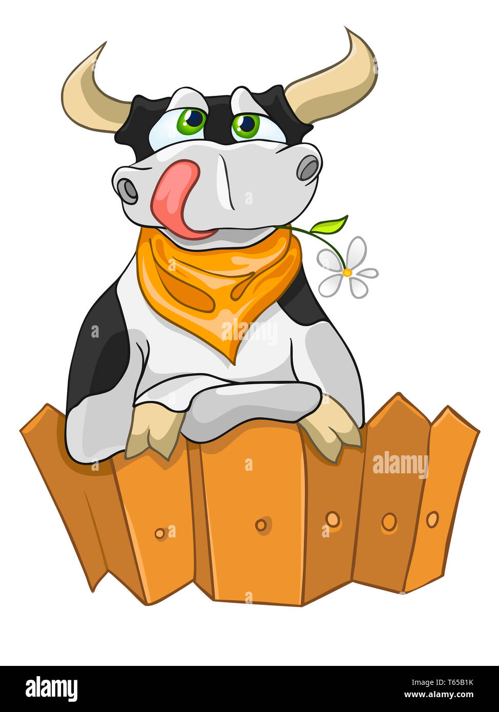 Cartoon Character Cow Stock Photo - Alamy