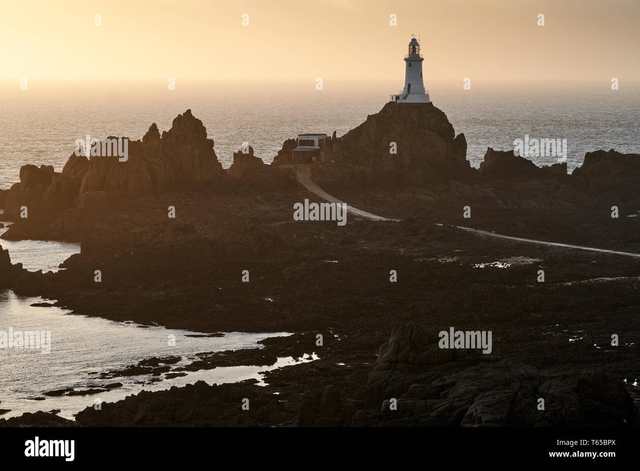 La Corbiere Lighthouse, Jersey, Channel Islands Stock Photo - Alamy